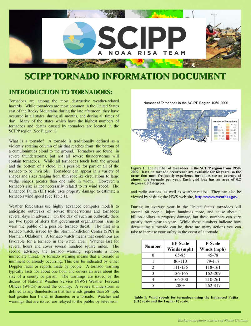 Climate Hazard Brochure Series - Tornadoes - SCIPP
