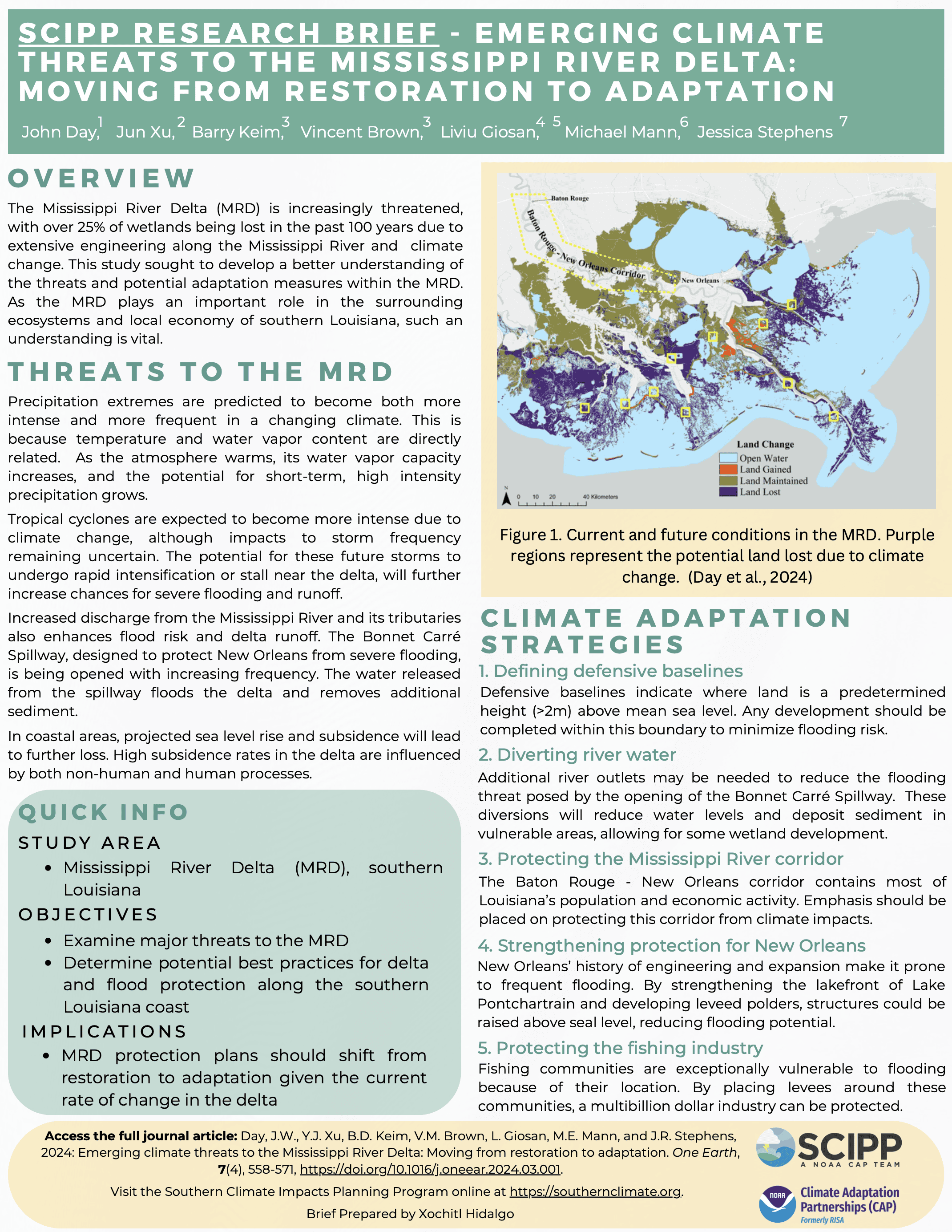 SCIPP Research Brief - Emerging climate threats to the Mississippi River Delta: Moving from ...