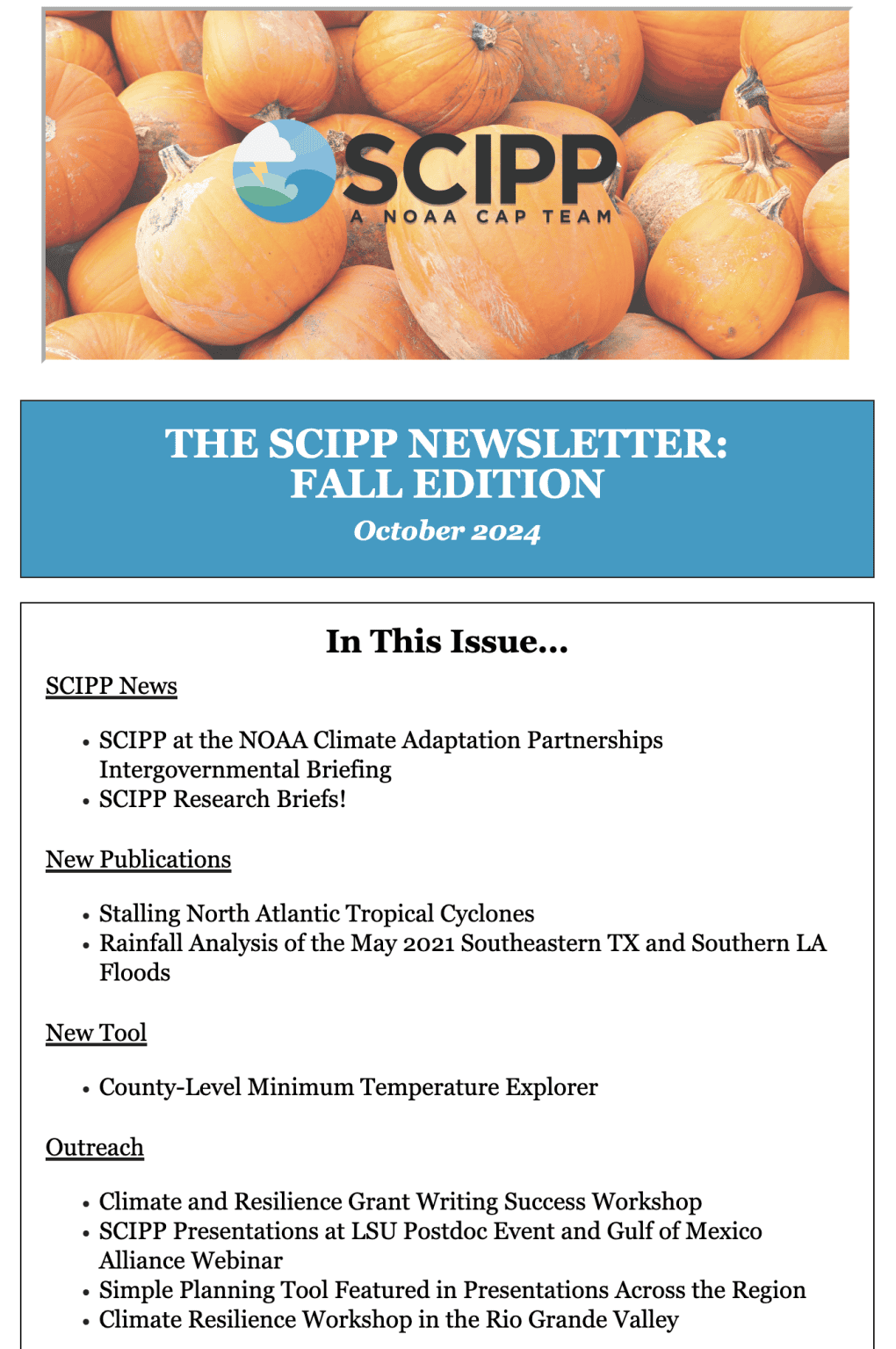 Climate Science Data for Southern US States | SCIPP